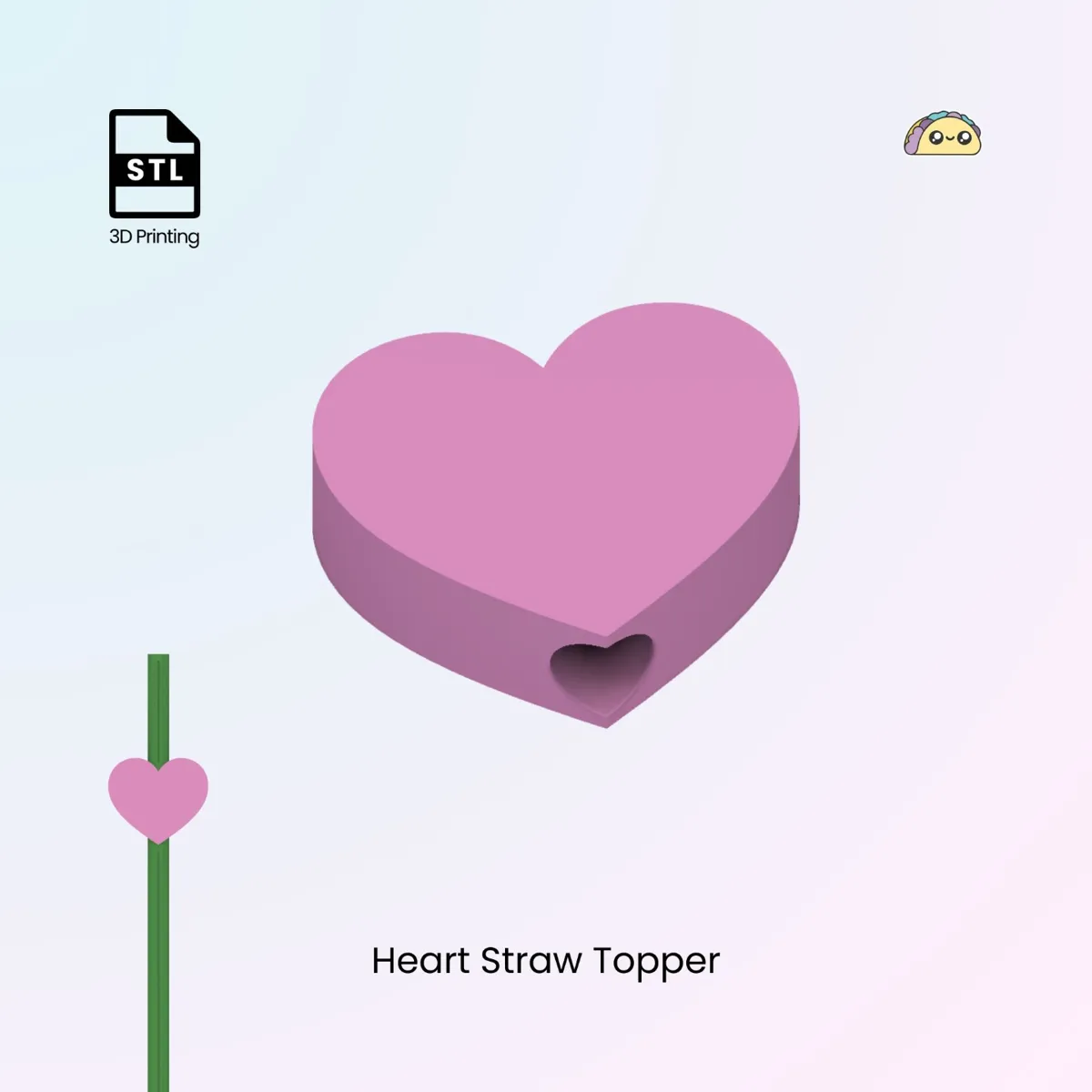 Heart Straw Topper, Straw Charm, Heart Shaped Straw Buddy, Gift for ...