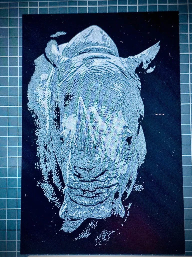 Rhino filament painting/ HueForge by jet_maker - MakerWorld