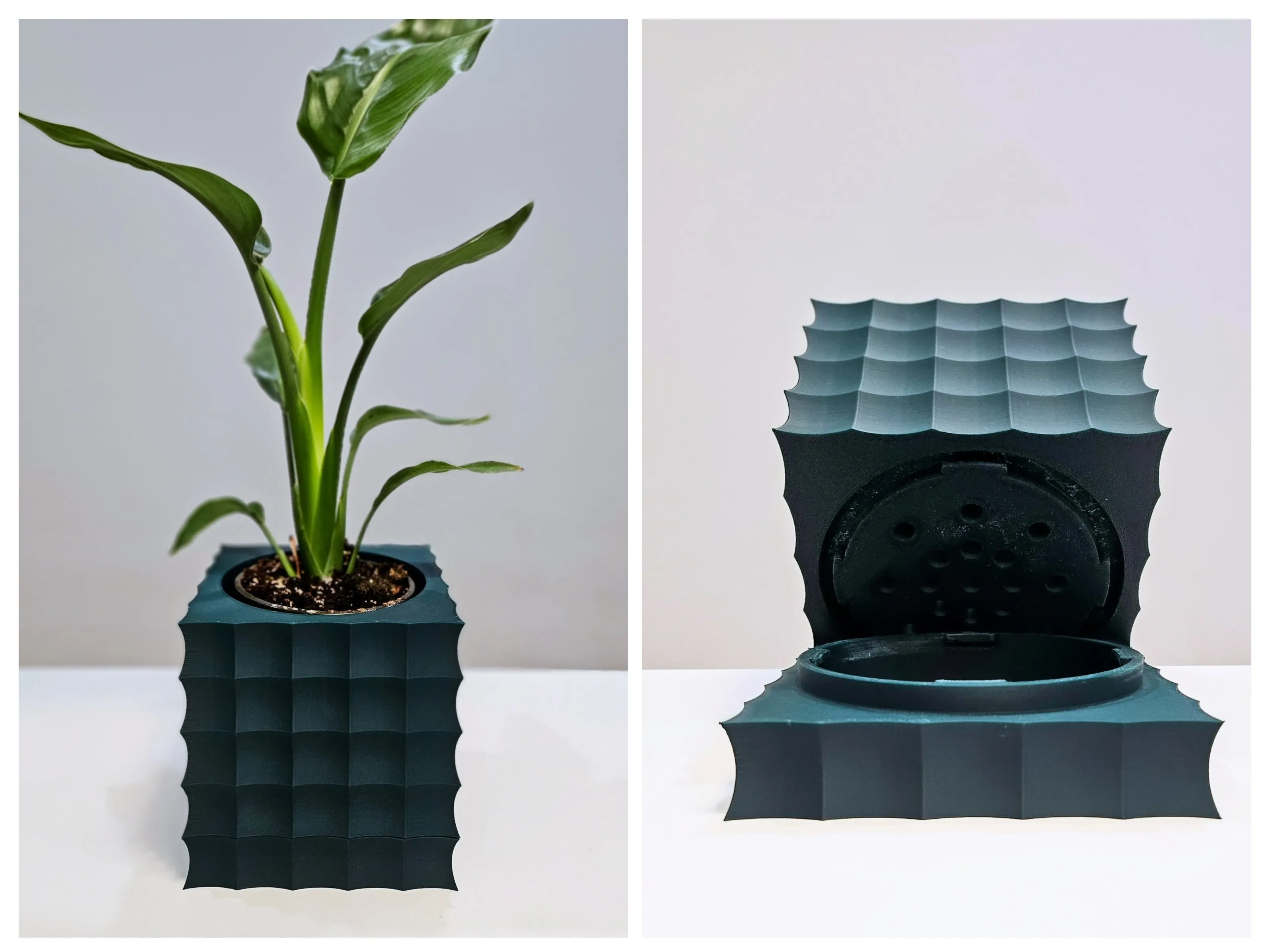 Diamond Design Wall Planter With Hidden Drip Dray - Free 3D Print Model ...