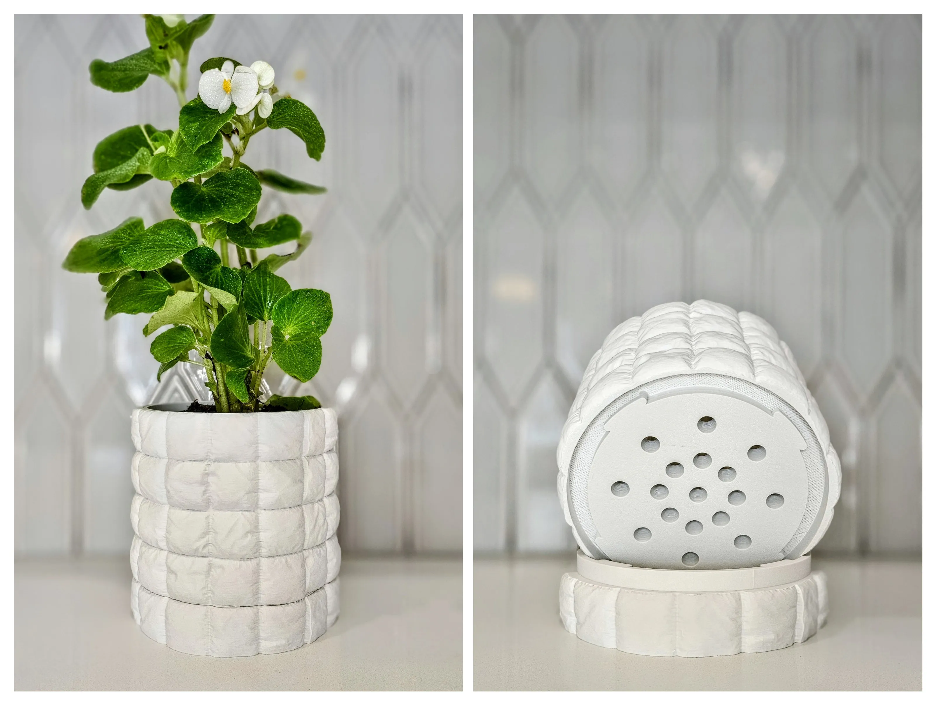 Diamond Design Wall Planter With Hidden Drip Dray - Free 3D Print Model ...
