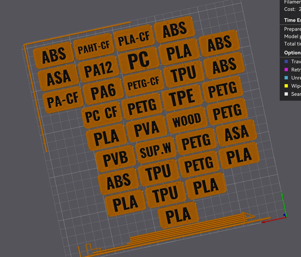 RepRack Filament Labels (Multicolor or Single) - 20mm Remixed by ...