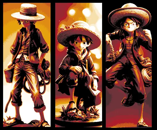 Set of 3 Fan Art Bookmarks - Monkey D. Luffy Portraits from The Manga ...