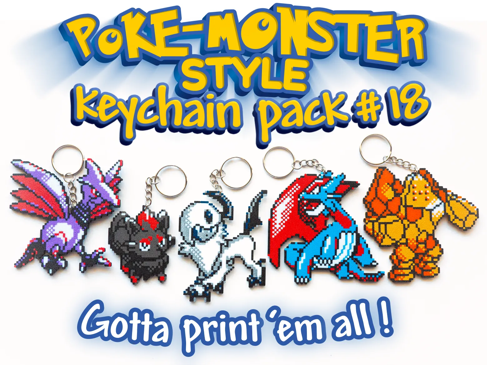 Poke-monster Keychain Pack #4 Venusaur, Blastoise by Powerpill.prints ...