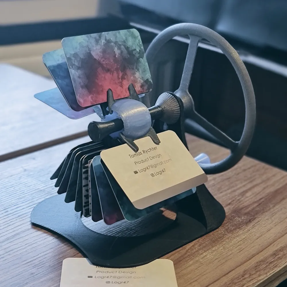 Rotating business card holder by Logr47 - MakerWorld