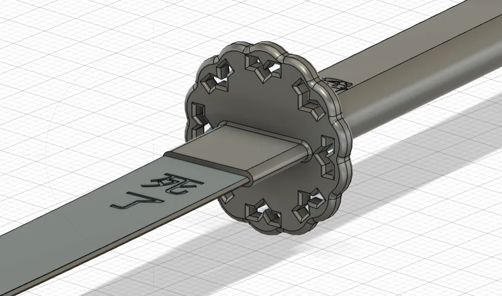 a katana with a small gojo by Orphée - MakerWorld