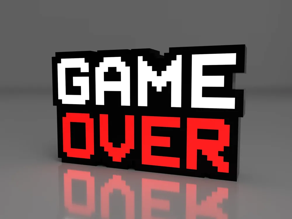 Game Over Gaming Lightbox | LED Lamp by 3Dacores - MakerWorld