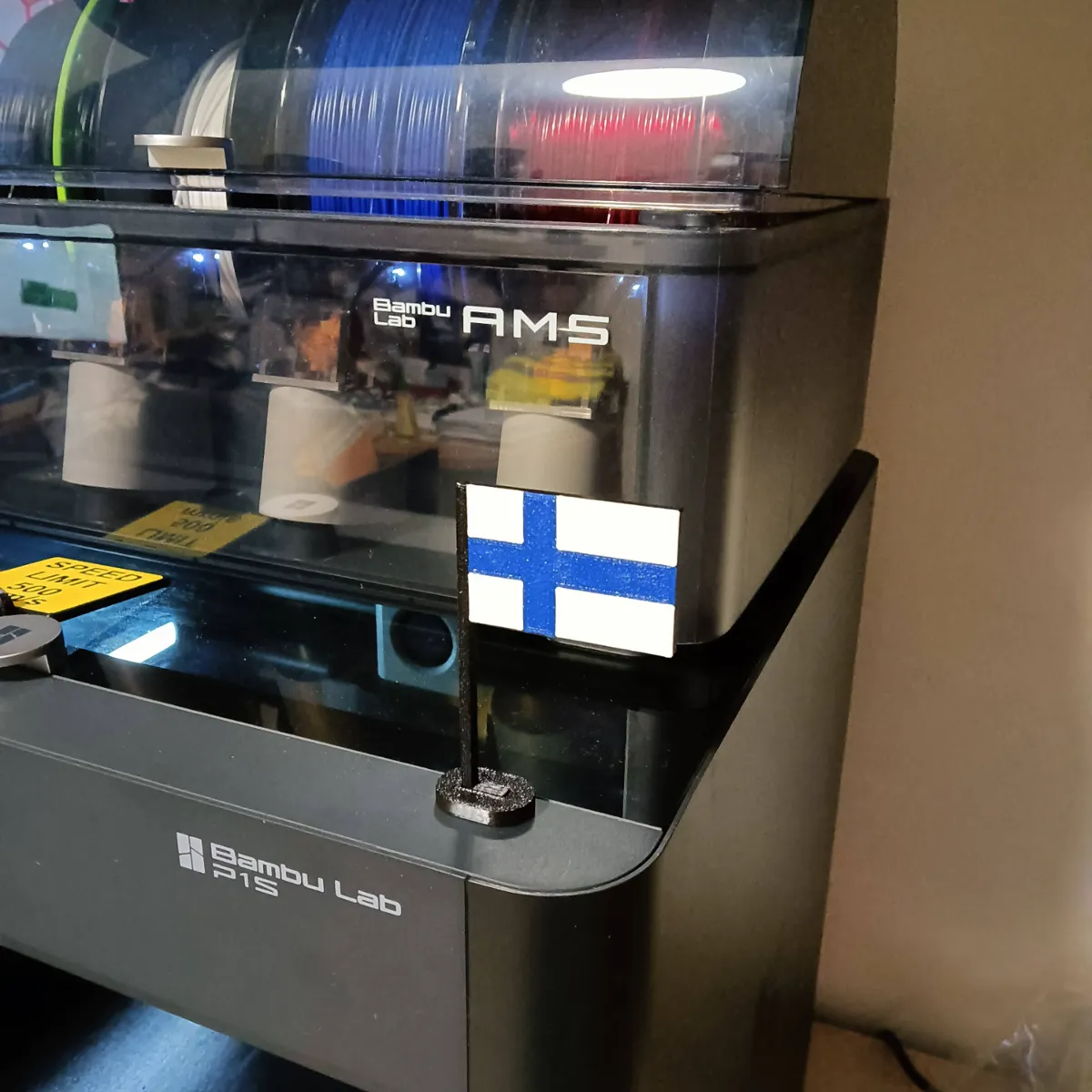 Finnish flag Plug - P1S - P1P - P1 - Suomen lippu - Free 3D Print Model ...