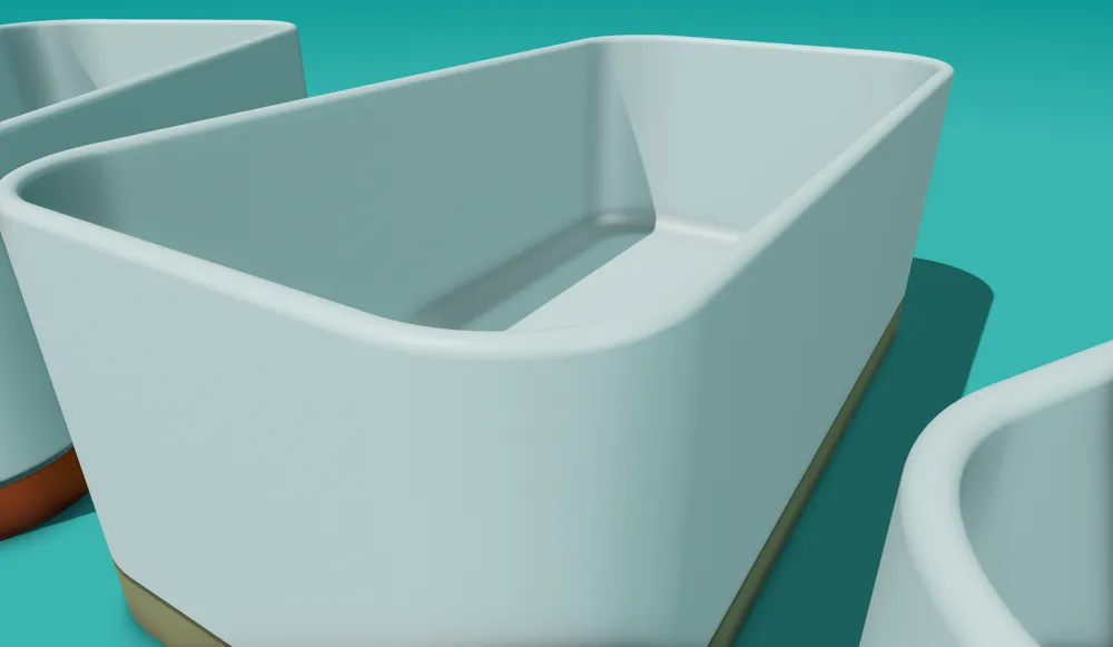 Planter Box 11 - Curvy Bella, with drainage hole and saucer by MaxTee ...