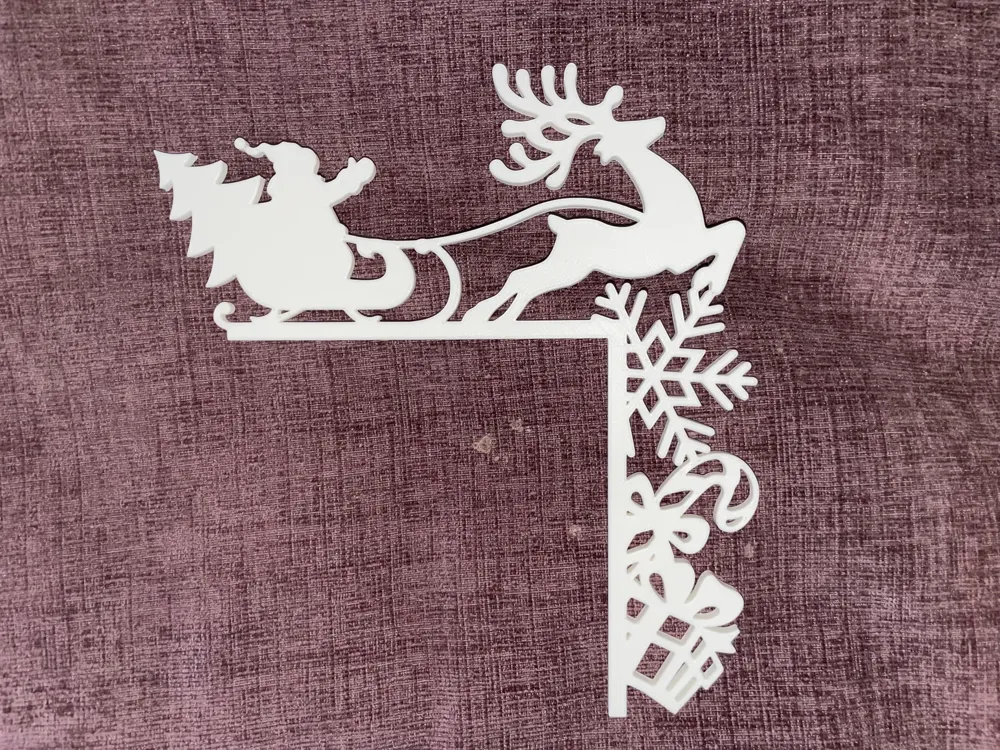 Christmas Door Trim Corner 23 - Santa Sleigh and Reindeer and Gifts ...