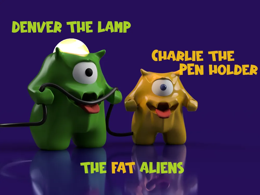 The Fat aliens Lamp and pen holder by LP Print - MakerWorld