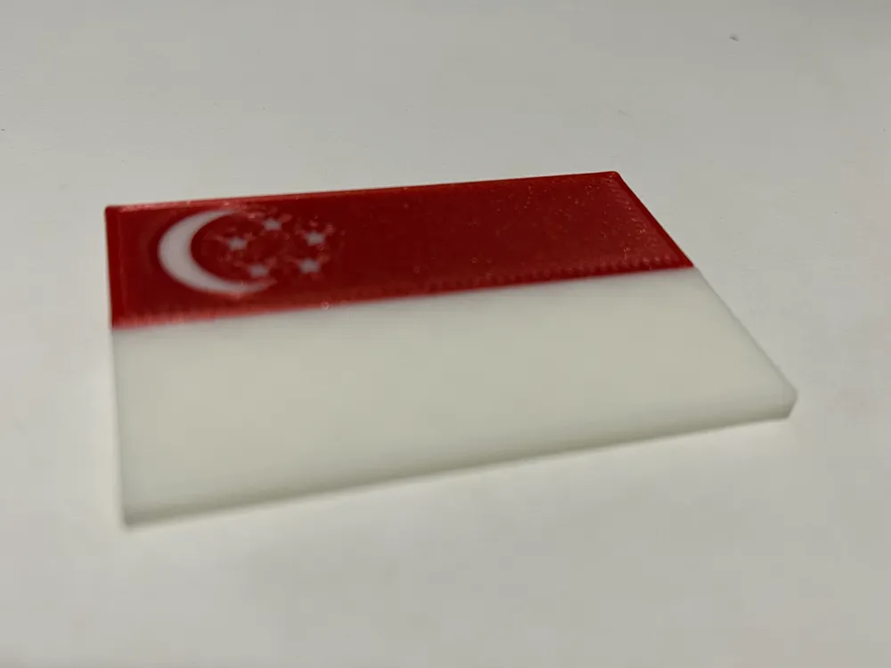 Singapore Flag Card/Magnet/Pin/Badge - Printed Face down Multicoloured ...