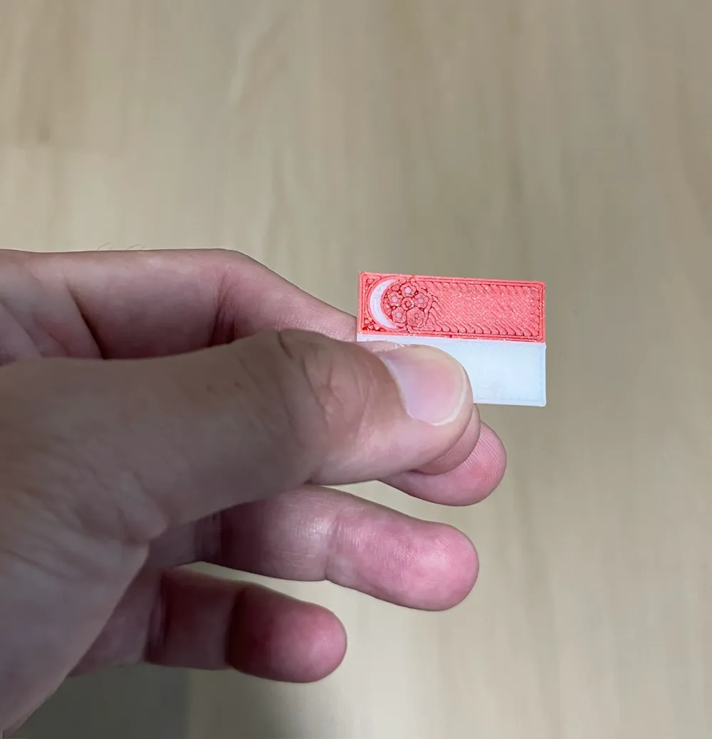 Singapore Flag Card/Magnet/Pin/Badge - Printed Face down Multicoloured ...