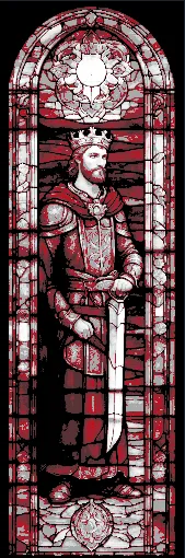 Cathedral Stained Glass Art showing portraits of the myth King Arthur ...