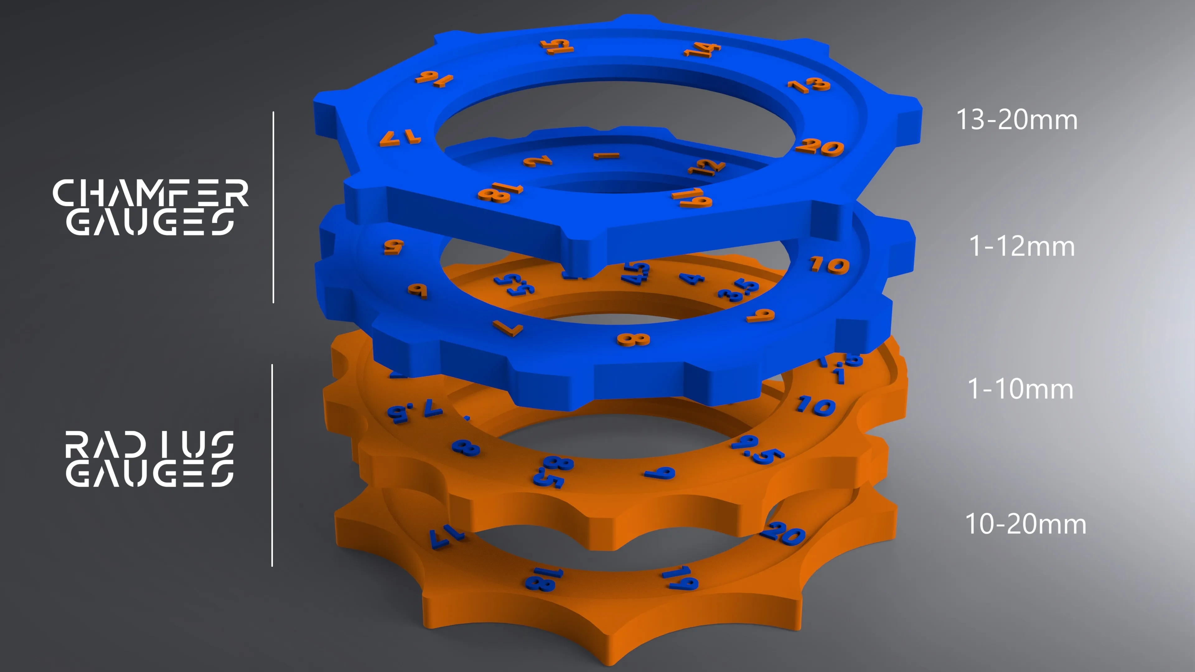 Radius Gauge (1-10mm) External by DatumCAD MakerWorld: Download Free 3D ...
