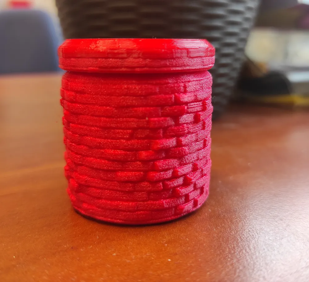 Container with threaded lid and unique textures by Gygabor007 - MakerWorld