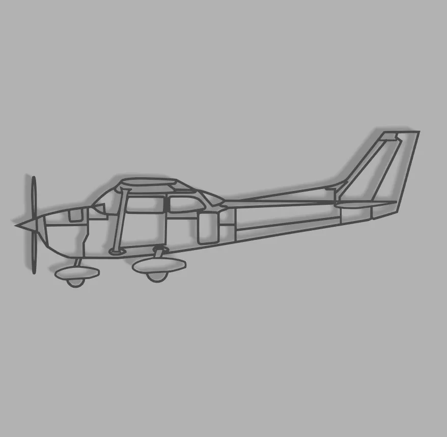 Cessna 172 2D Line Art - 3-views - with base and sign by Fight2Fly ...