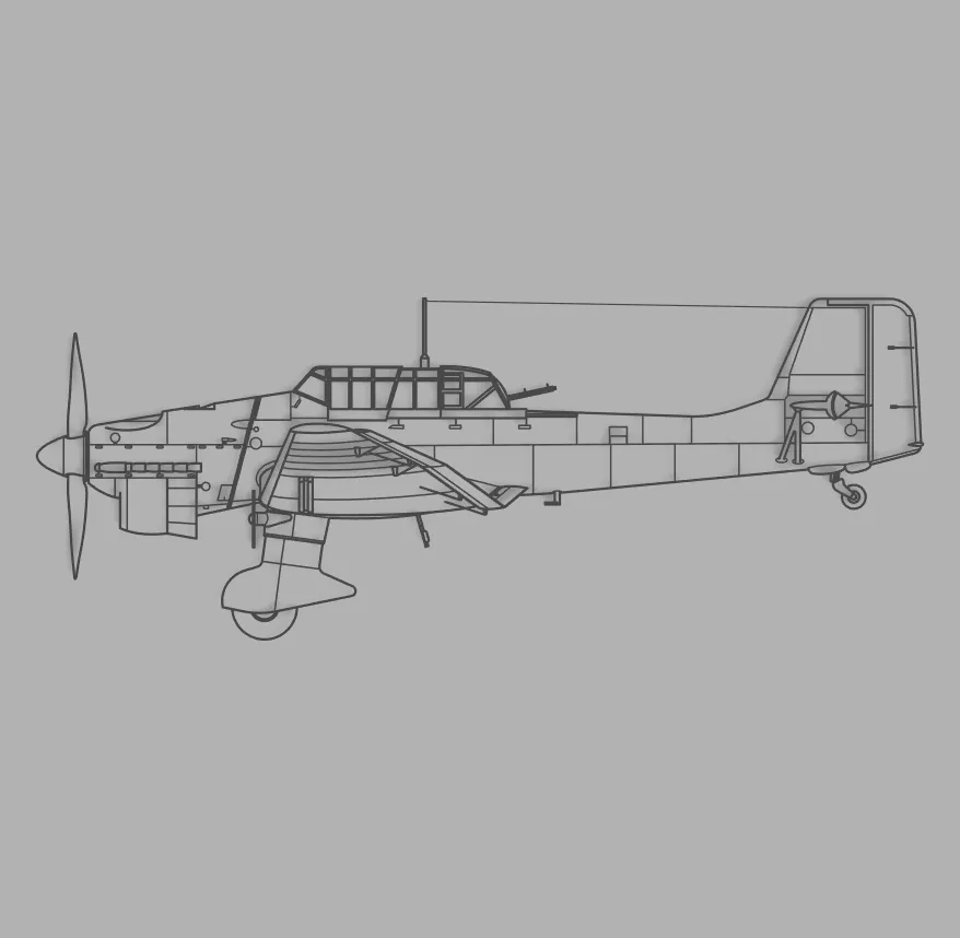 Ju-87 Stuka - 2D Line Art - Wall Decor or Office Display by Fight2Fly ...