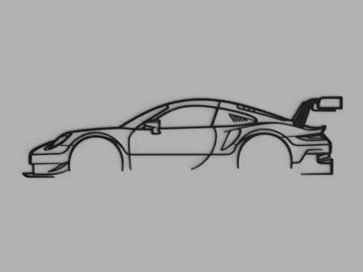 PORSCHE 911 GT1 STRASSENVERSION silhouette wall art / display by ...