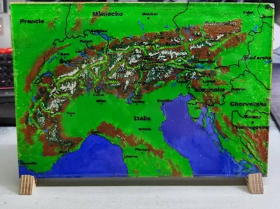 3D Terrain Topographical map of Alps by o.rasek - MakerWorld