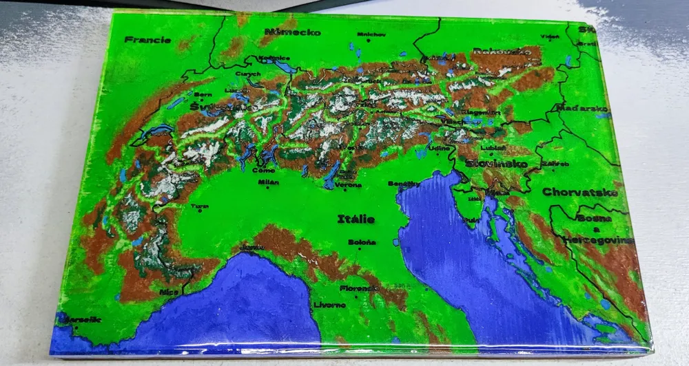 3D Terrain Topographical map of Alps by o.rasek - MakerWorld