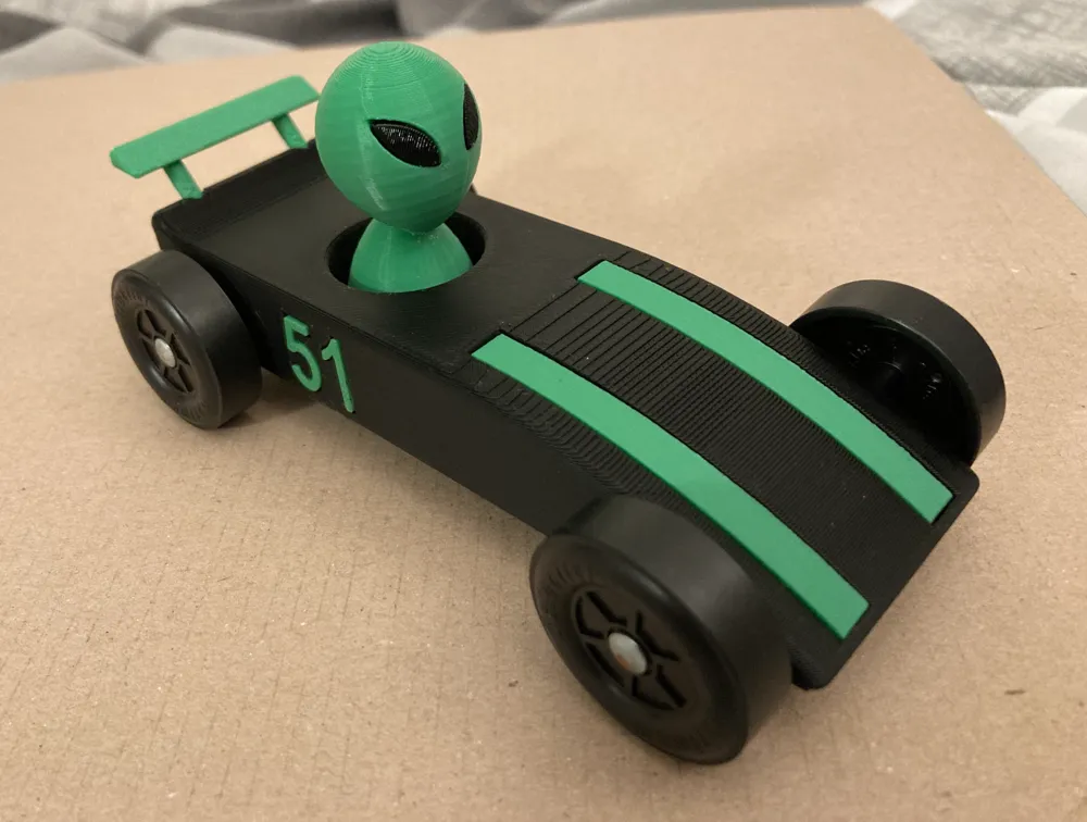 Formula 51 -- Alien-themed 3D Derby Car by Asbestos - MakerWorld