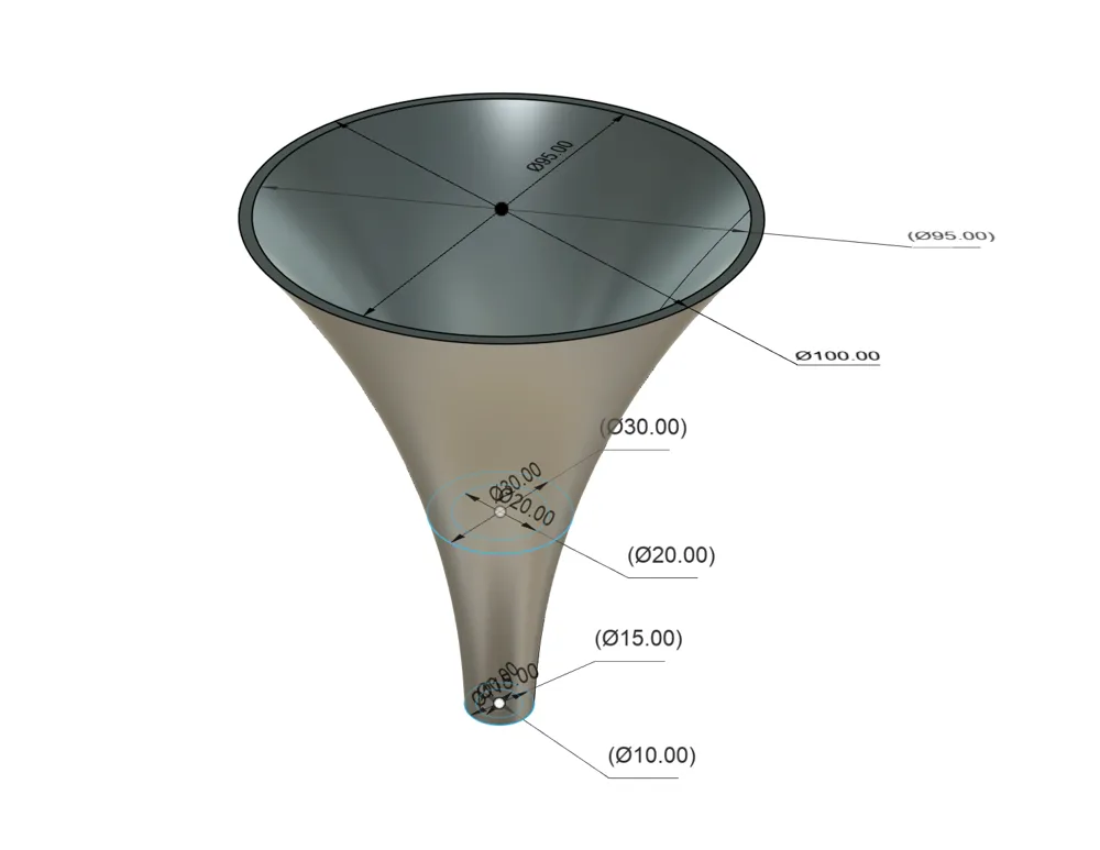 Basic Funnel 95mm to 10mm by Jacob El Ingeniero - MakerWorld
