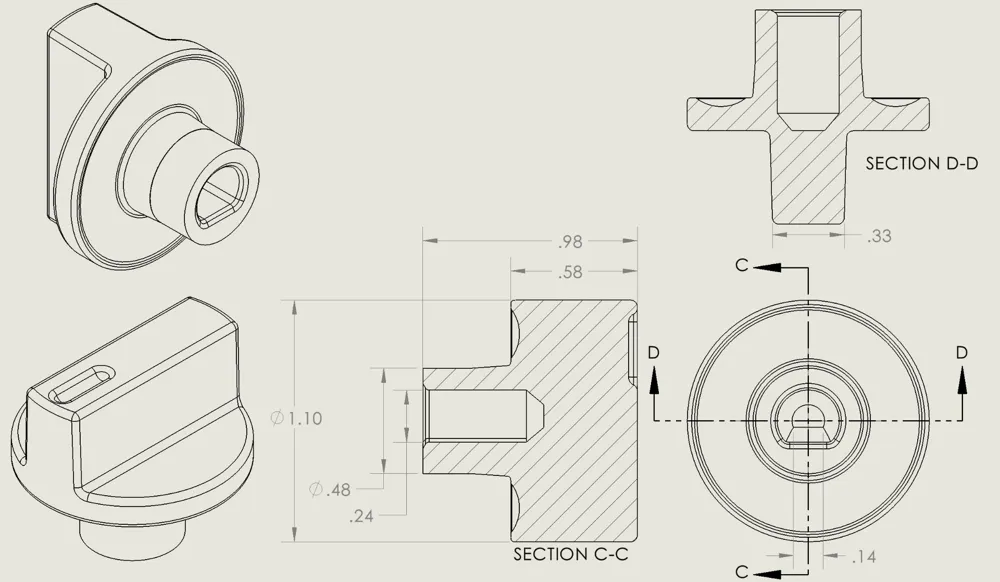 Vehicle AC Control Knob D-Shaped Shaft by user_3093230413 - MakerWorld