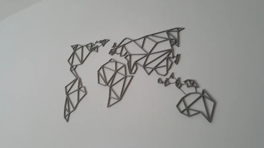 Polygon World Map Wall Art by polygon_boy - MakerWorld
