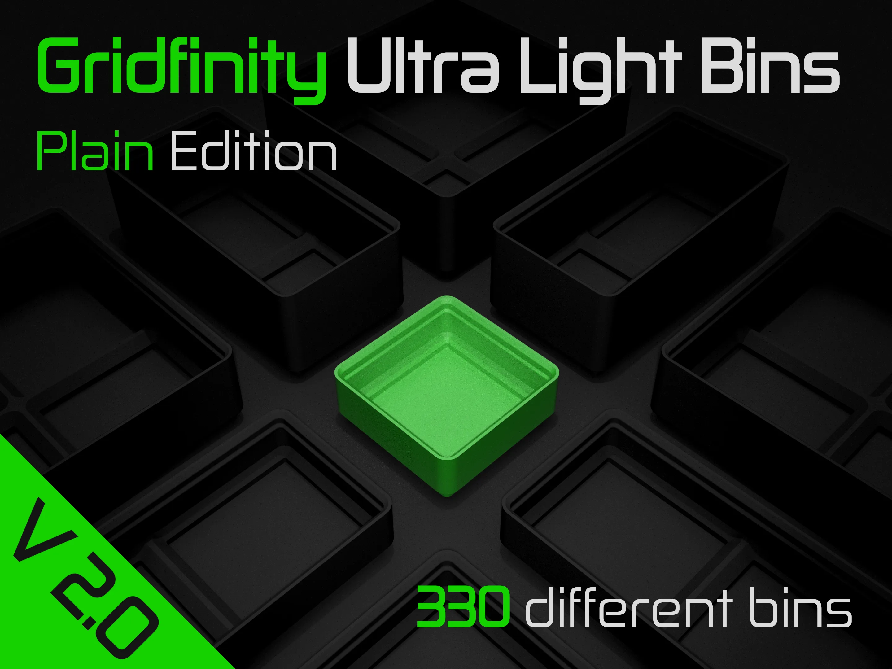 Gridfinity Ultra Light Bins - Plain Lable Edition - Free 3D Print Model - MakerWorld