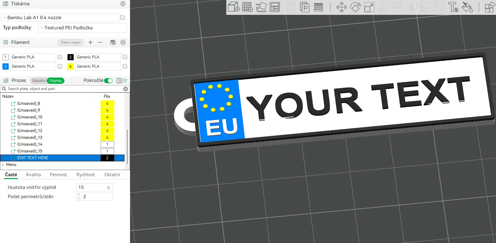 Customizable EU licence plate keychain by OrangeSs MakerWorld: Download ...