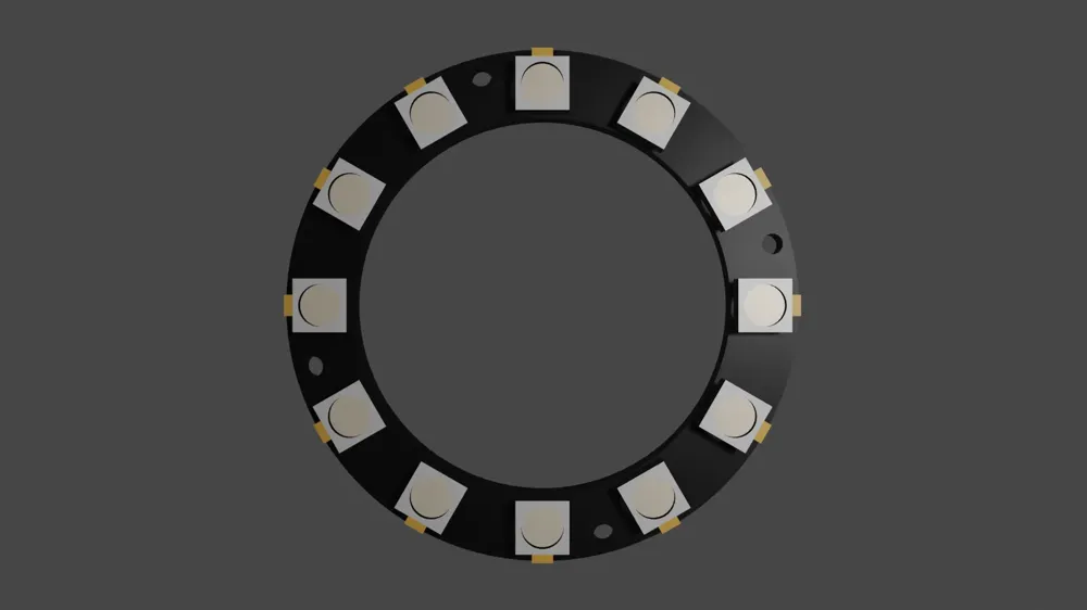 12x inteligent RGB LED Neopixel Ring, WS2812B (detailed model) by ...