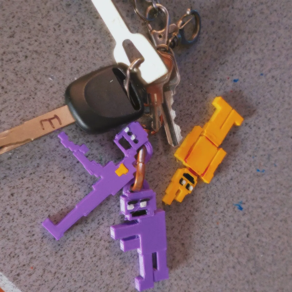 FNaF Purple Guy & Springtrap Keychains/Figures - Free 3D Print Model ...