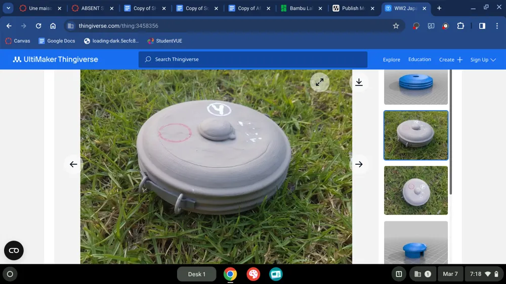 Japanese landmine replica model by unknownhuman - MakerWorld