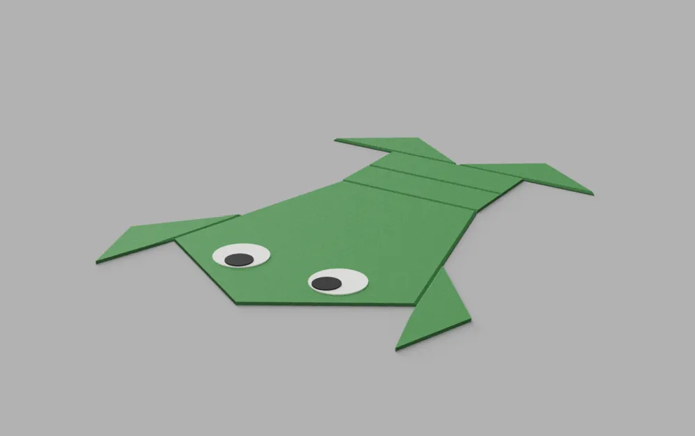 Jumping frog! Flat Pack model, print in 15 minutes by UniDuni3d ...