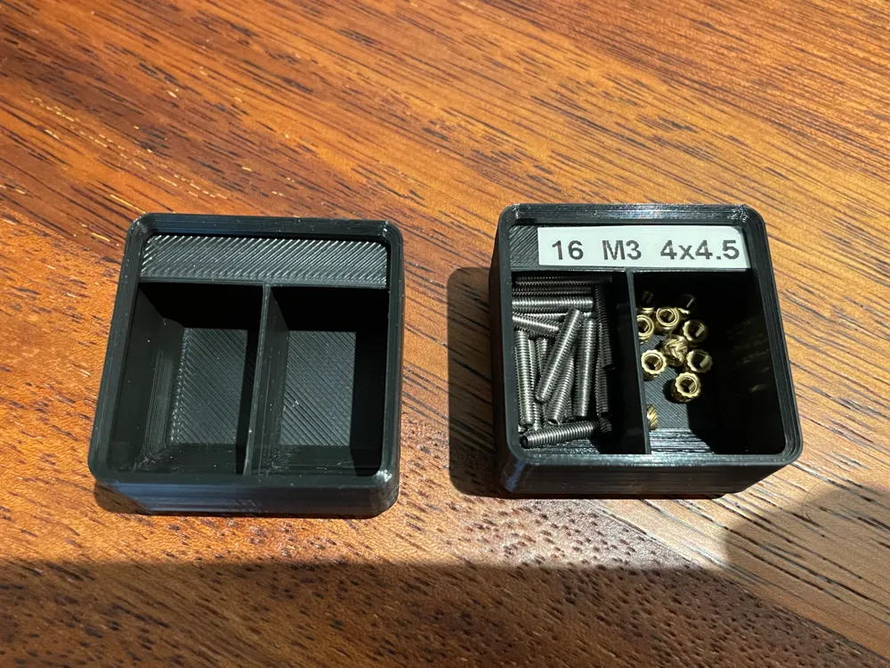 Gridfinity Box with 2 slots low filament use by j_1777909722 - MakerWorld