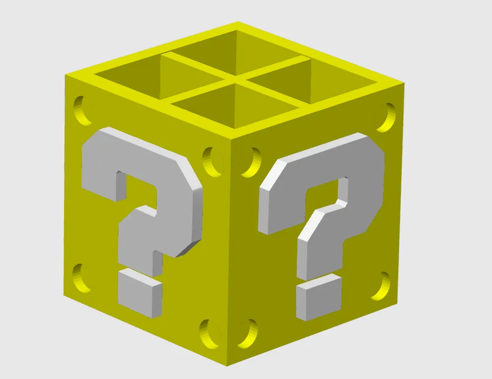 Super Mario Question Block Desk Organizer by King Goon - MakerWorld