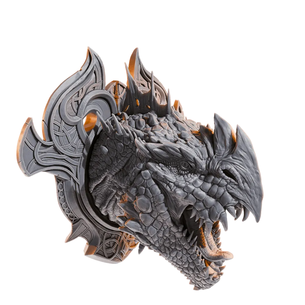 Ice Dragon head trophy by djbaker - MakerWorld