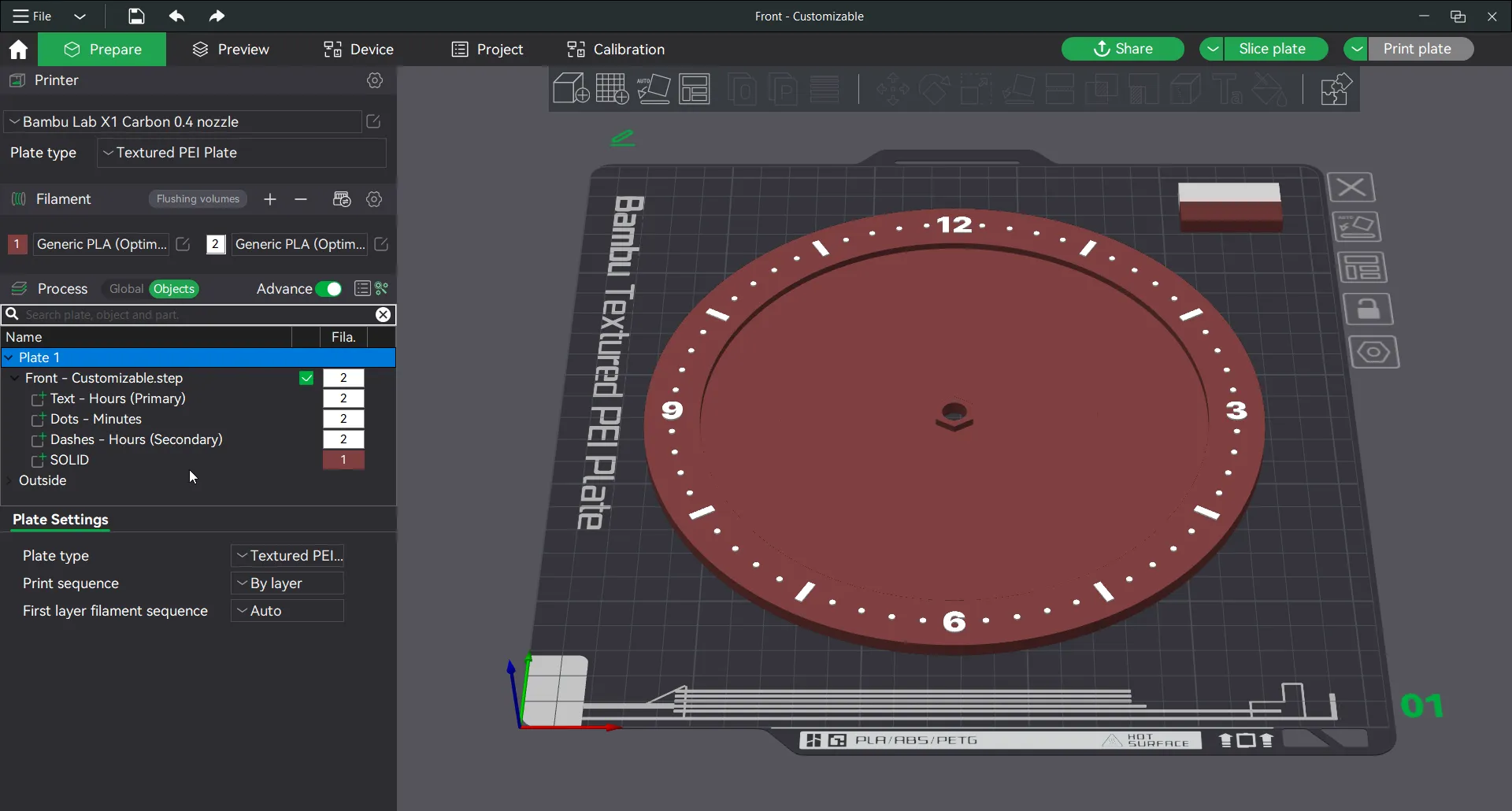 Customizable Wall Clock (Clock Components Kit 011) by Roland Deschain - MakerWorld