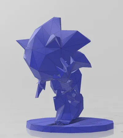 low poly sonic by enceladus - MakerWorld