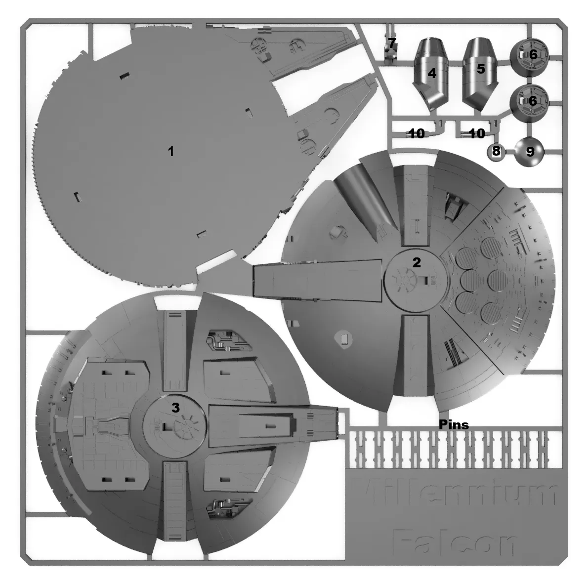 Millennium Falcon Kit Card - High Detail - No Glue by DjangoCashflow ...