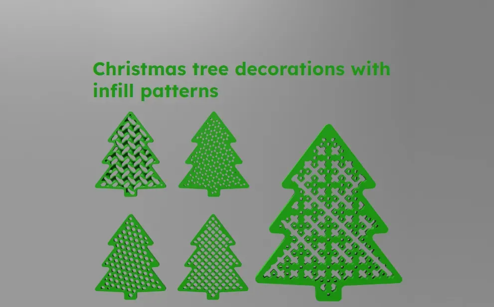 Christmas tree decorations with infill patterns by ICant3DPrint ...