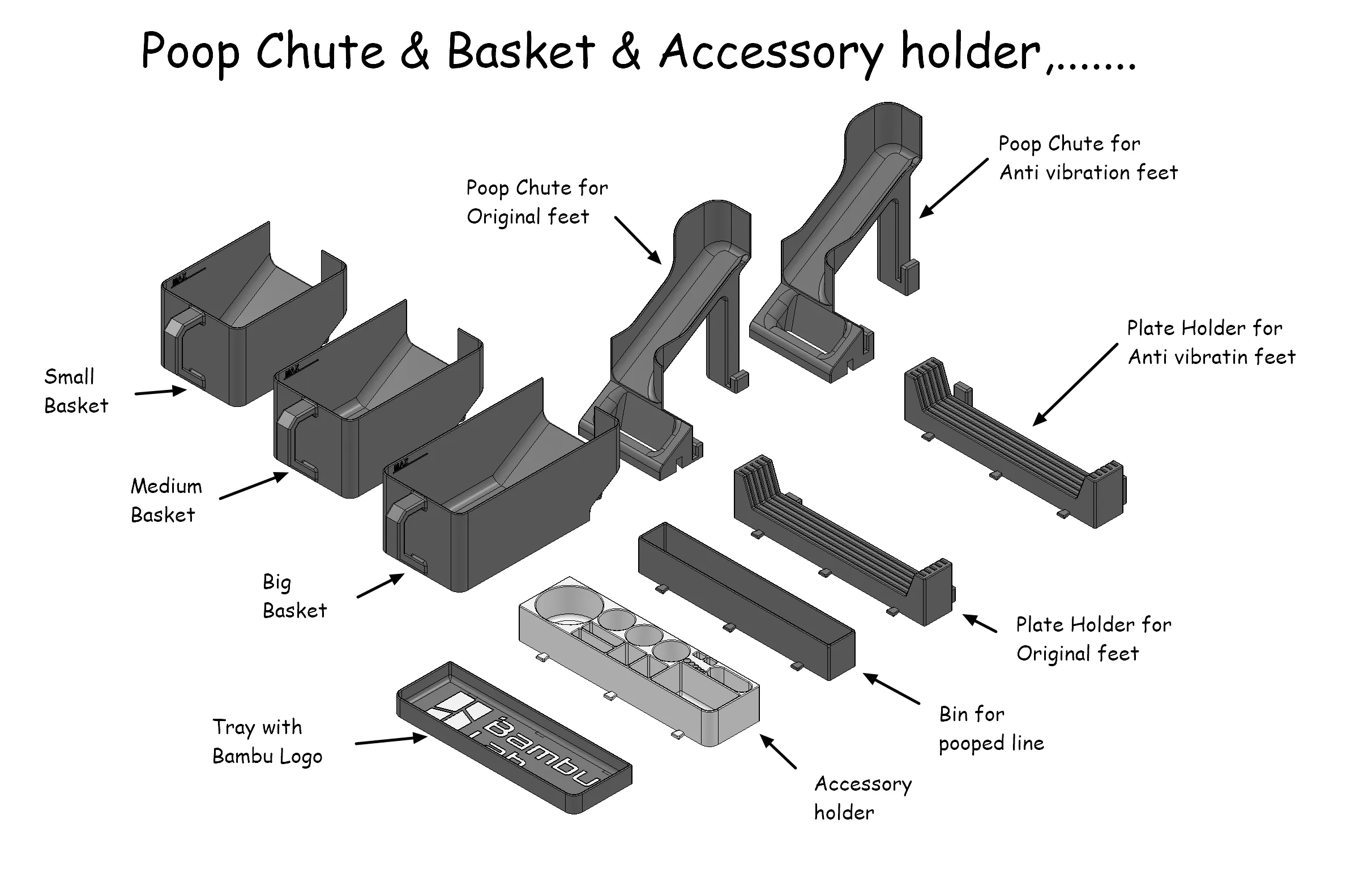 Poop Chute & Basket & Accessory holder by Rober7Crow MakerWorld ...