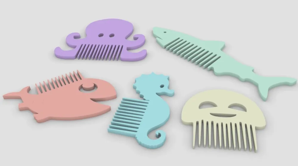 Funny Ocean Combs - Octopus, Seahorse, JellyFish by Julien_Dacosta ...