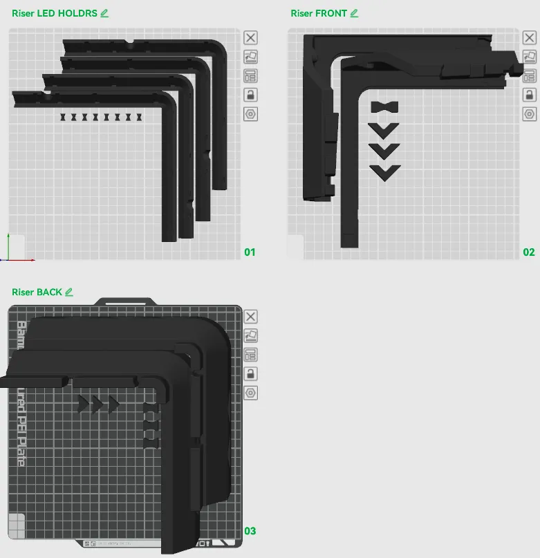 AMS RISER no supports - replacable LED channel Remixed by Namatar ...