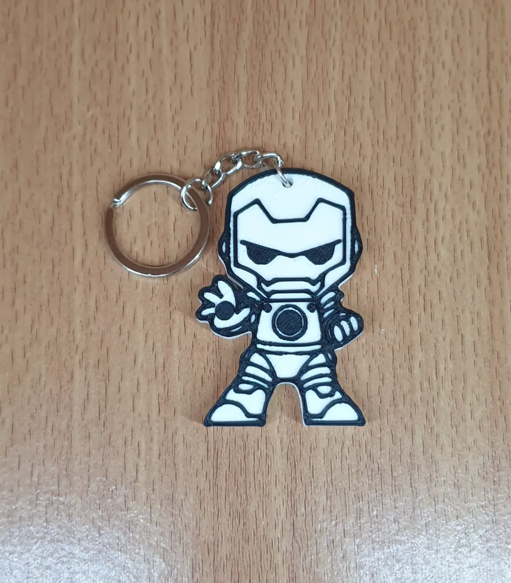 Keychain Iron Man Black and White by Magic Studio 3D - MakerWorld