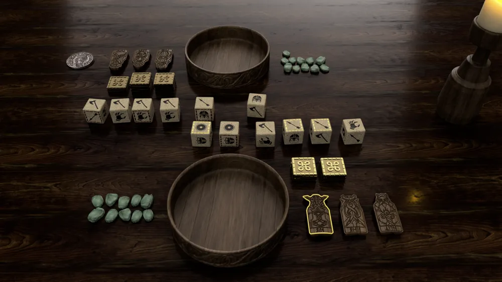 Wooden bowl Assassin's Creed Valhalla Orlog Game by ZioFester - MakerWorld