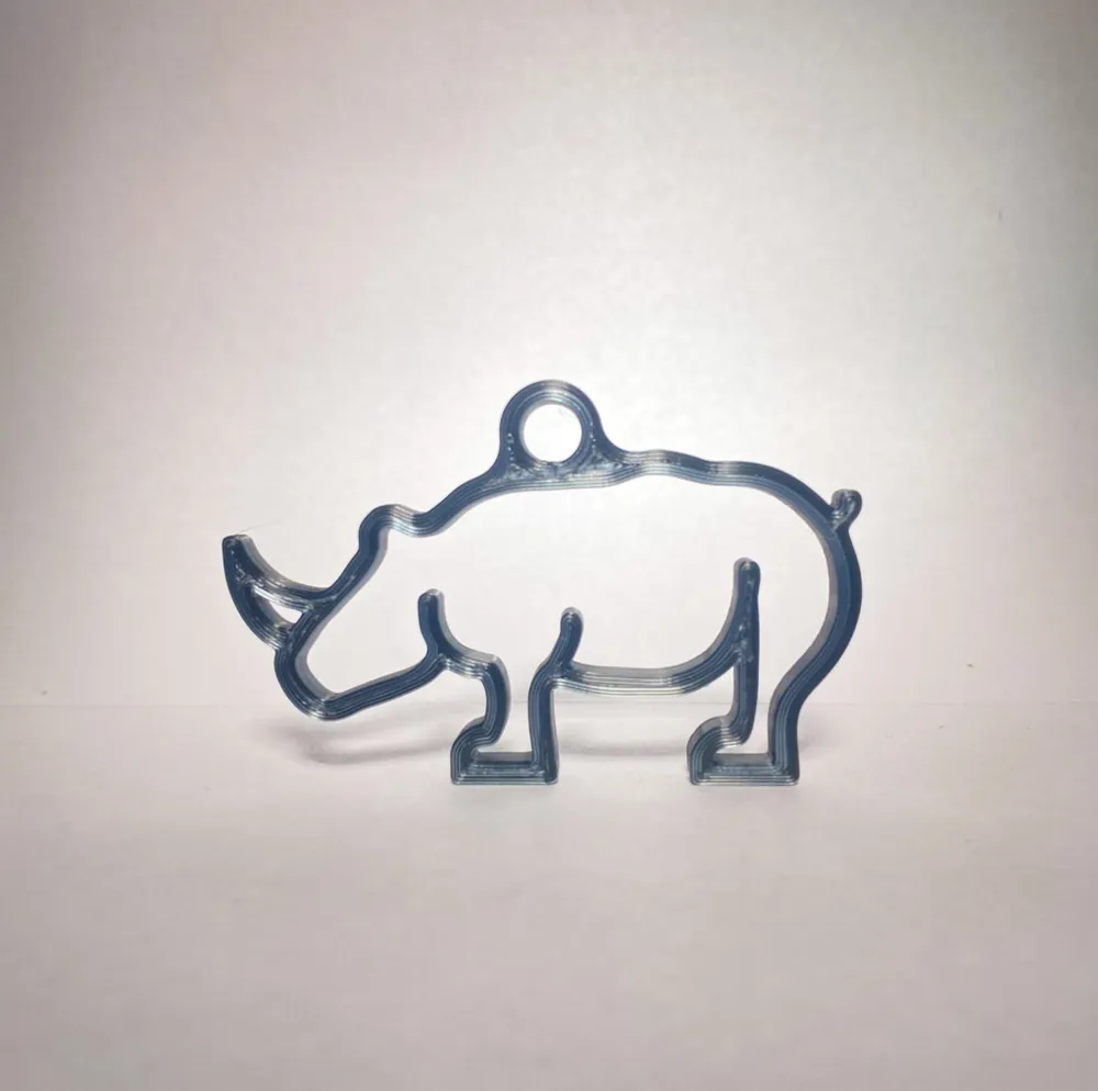 2D Rhino Keychain by Oven_Timer5789 - MakerWorld