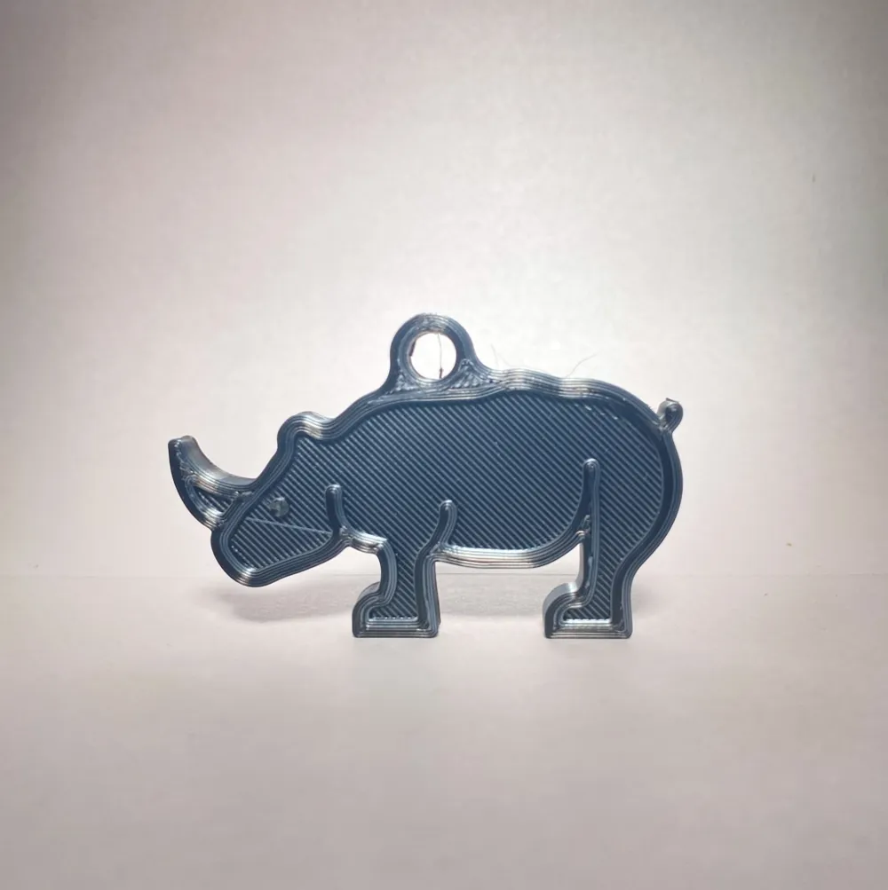 2D Rhino Keychain by Oven_Timer5789 - MakerWorld