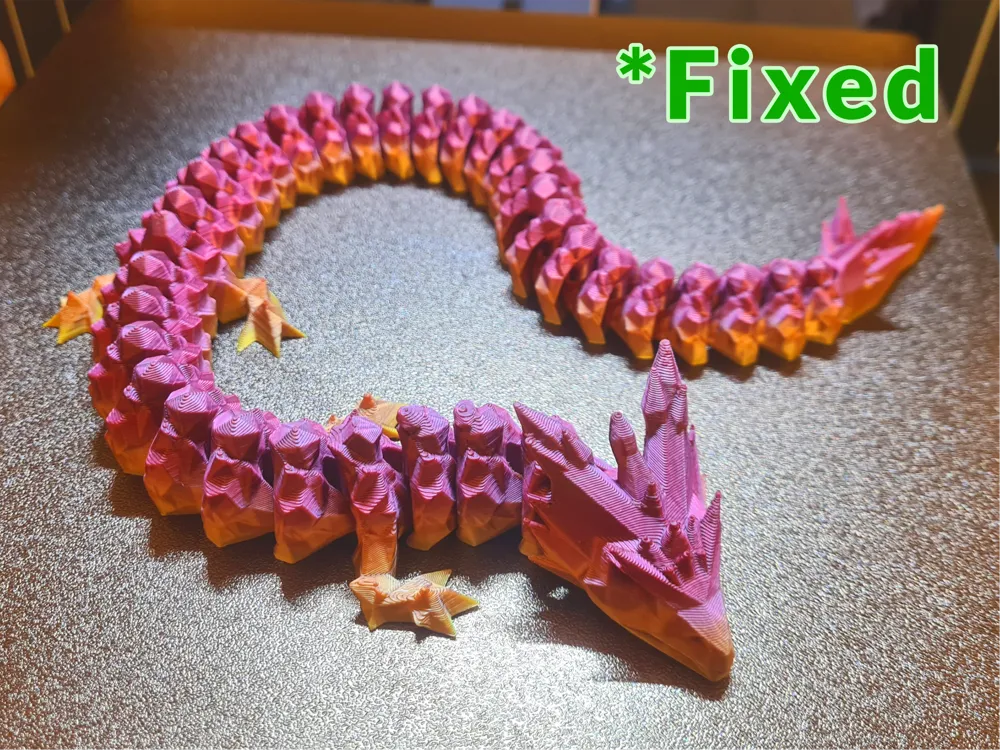 Articulated crystal dragon v2 (fixed) Remixed by Molodos - MakerWorld