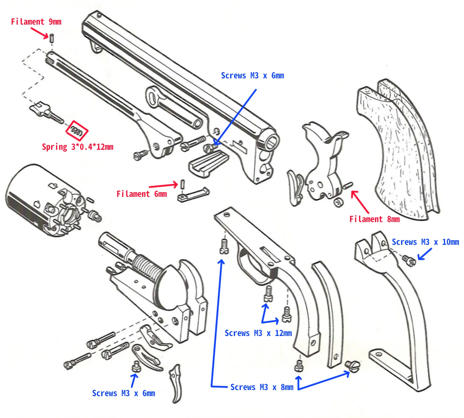 柯尔特1851海军.36转轮手枪复制品 来自 Anton_Harkov MakerWorld：免费下载 3D 模型